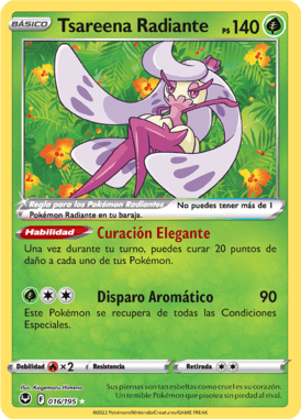 Radiant Tsareena - Pokemon Card 016/195 Silver Tempest - European Span ...