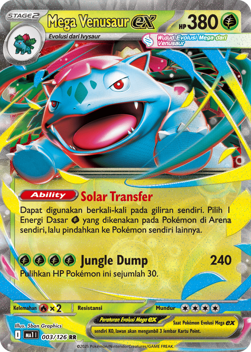 Mega Venusaur ex RR - Pokemon Card 003/126 Mega Evolution - Indonesian ...