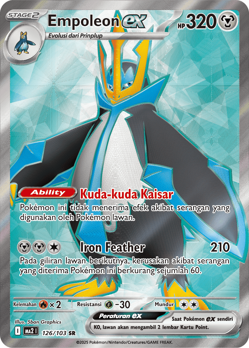 Empoleon ex SR - Pokemon Card 126/103 Blue Flames - Indonesian ...